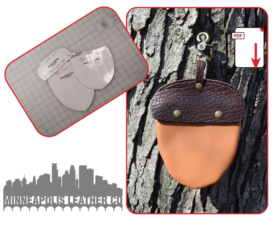 DIGITAL DOWNLOAD: Leather Acorn Pouch PATTERN - Great for Beginners - Etsy