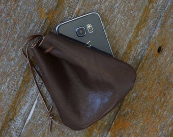 Leather Drawstring Pouch - Etsy