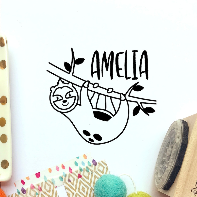 Sloth Rubber Stamp - Etsy