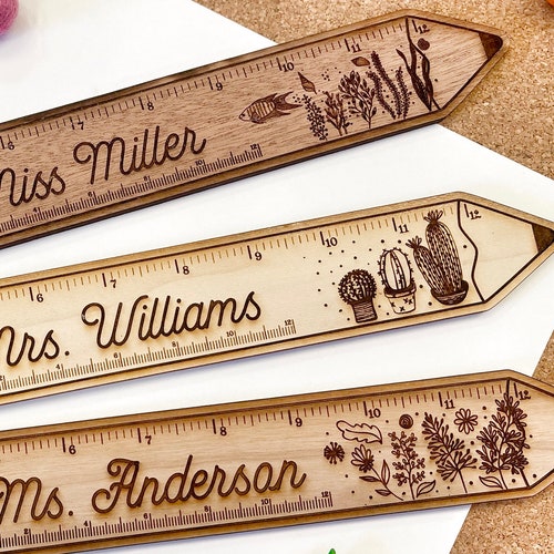 Personalized Engraved Wooden Teacher Ruler Personalized | Etsy
