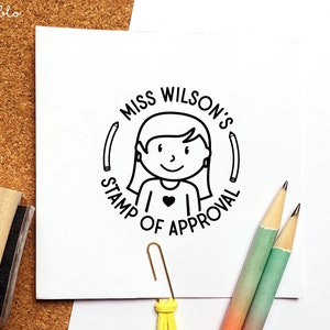 Personalized Teacher Rubber Stamp | Custom Approval Design for ...