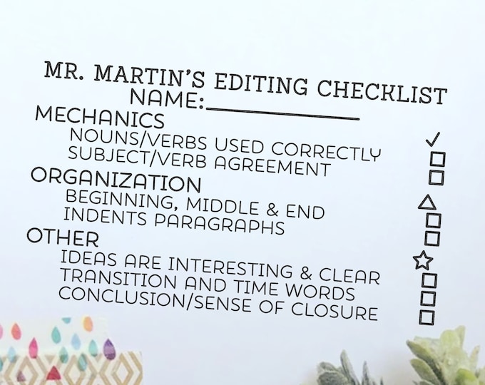 Custom Checklist Stamps,personalized Teacher Stamp Pre-inked Stamp ...