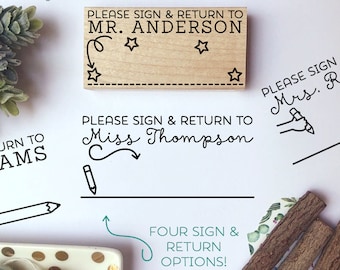 Sign Return Stamp | Etsy
