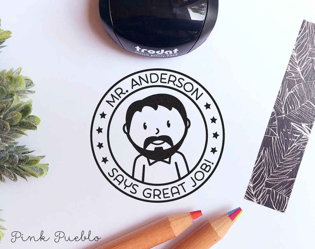 Mini Self Inking Teacher Rubber Stamp | Personalized Classroom Gift ...