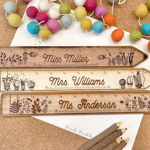 Personalized Engraved Wooden Teacher Ruler | Custom Classroom Tool ...