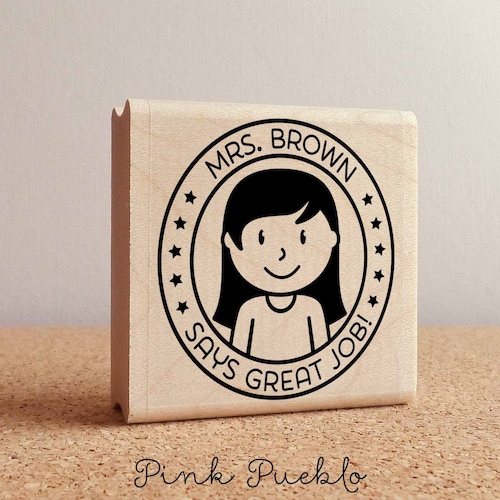 Personalized Female Teacher Rubber Stamp Custom Teacher - Etsy