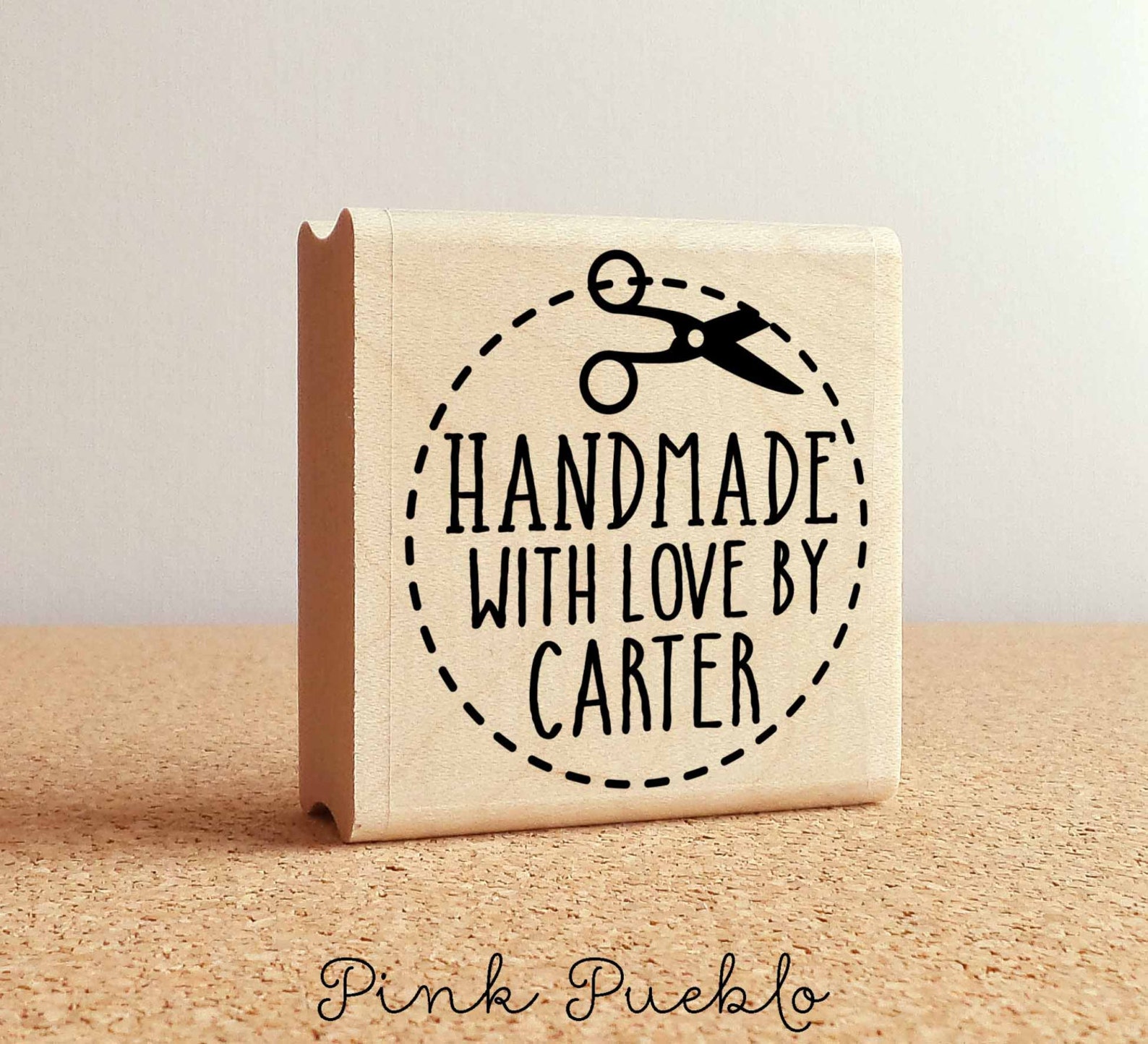 Personalized Handmade With Love Rubber Stamp | Custom Label Design With ...
