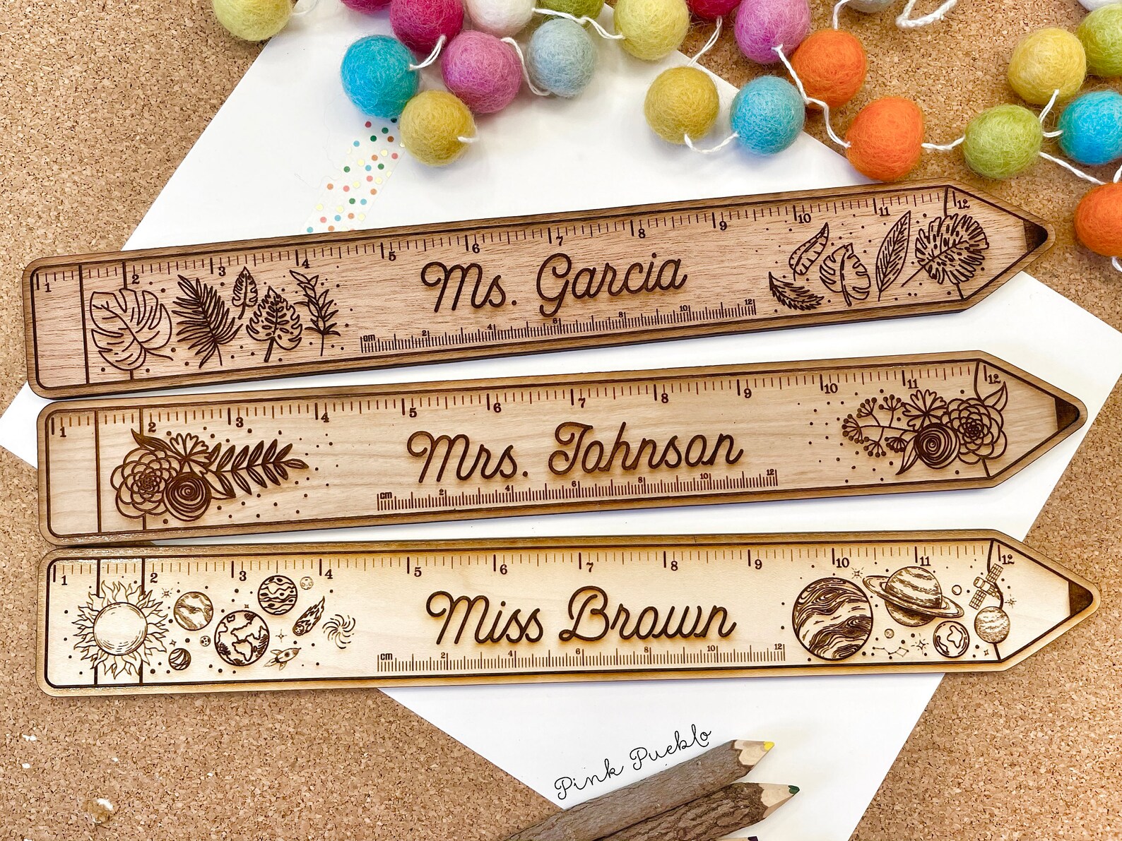 Personalized Engraved Wooden Teacher Ruler Personalized | Etsy