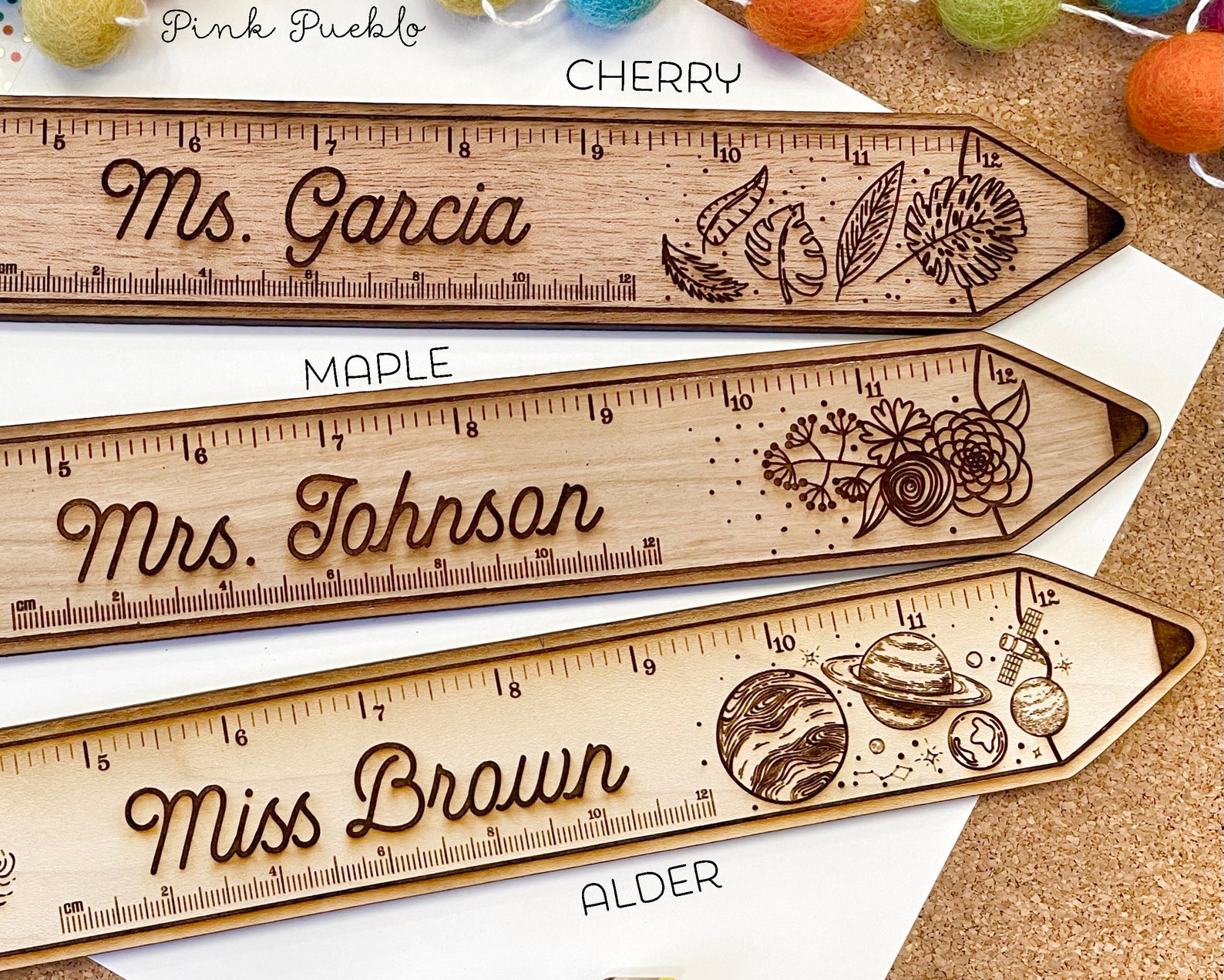 Personalized Engraved Wooden Teacher Ruler | Custom Classroom Design ...