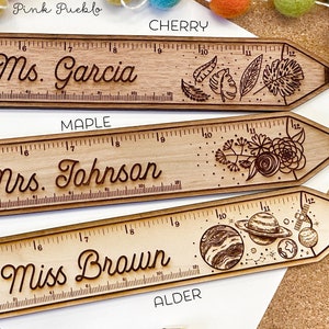 Personalized Engraved Wooden Teacher Ruler | Custom Classroom Design ...