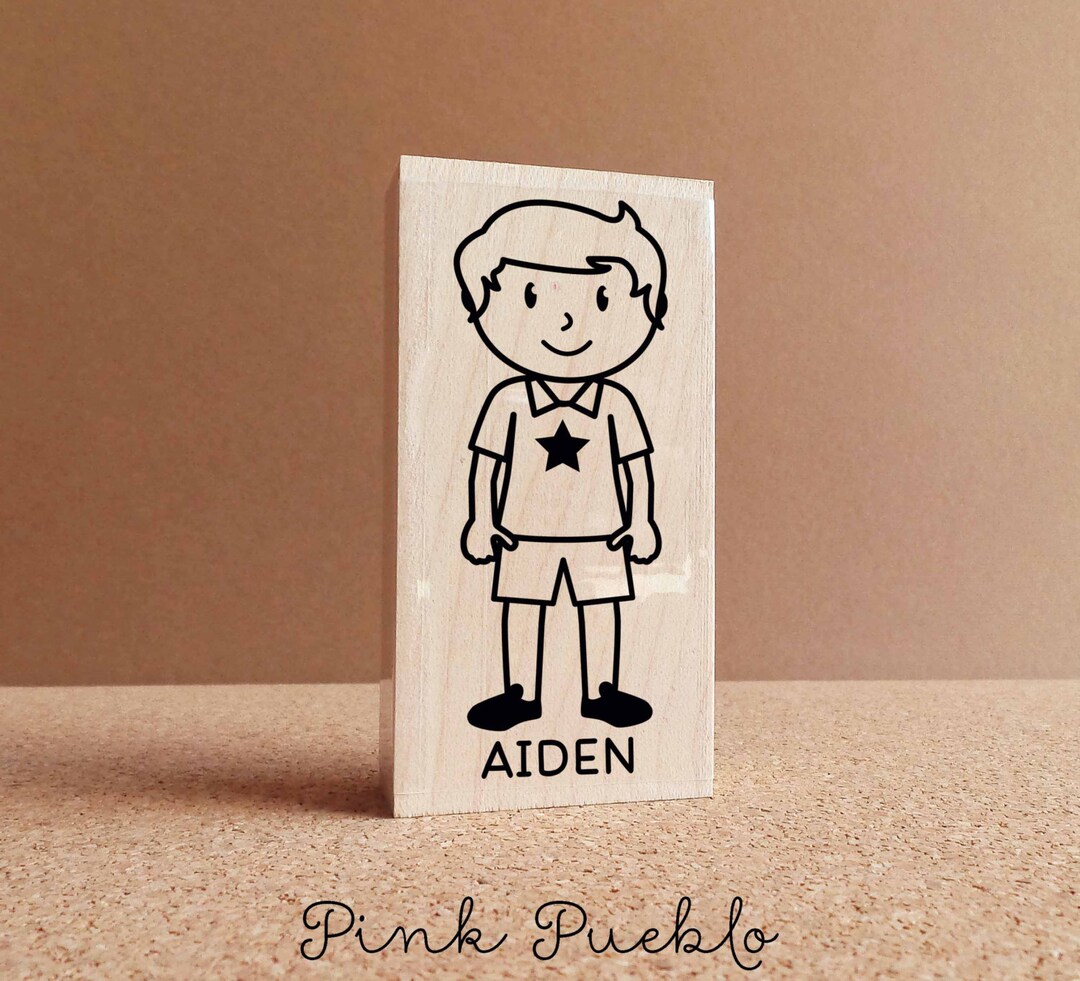 Personalized Boy Name Stamp | Custom Rubber Stamp for Kids | Birthday ...