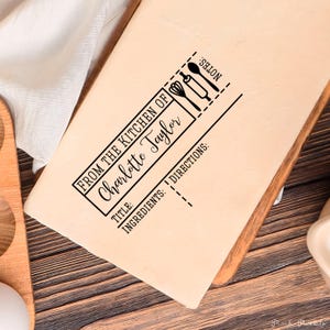 Personalized Recipe Card Stamp | DIY Recipe Cards | Custom Kitchen Gift ...