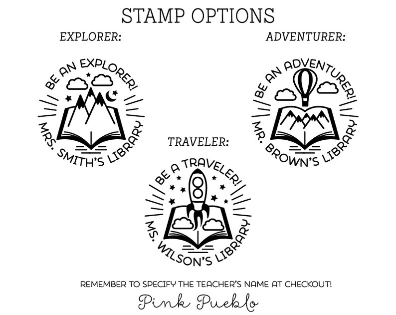 Personalized Teacher Library Stamp | Custom Classroom Book Design ...