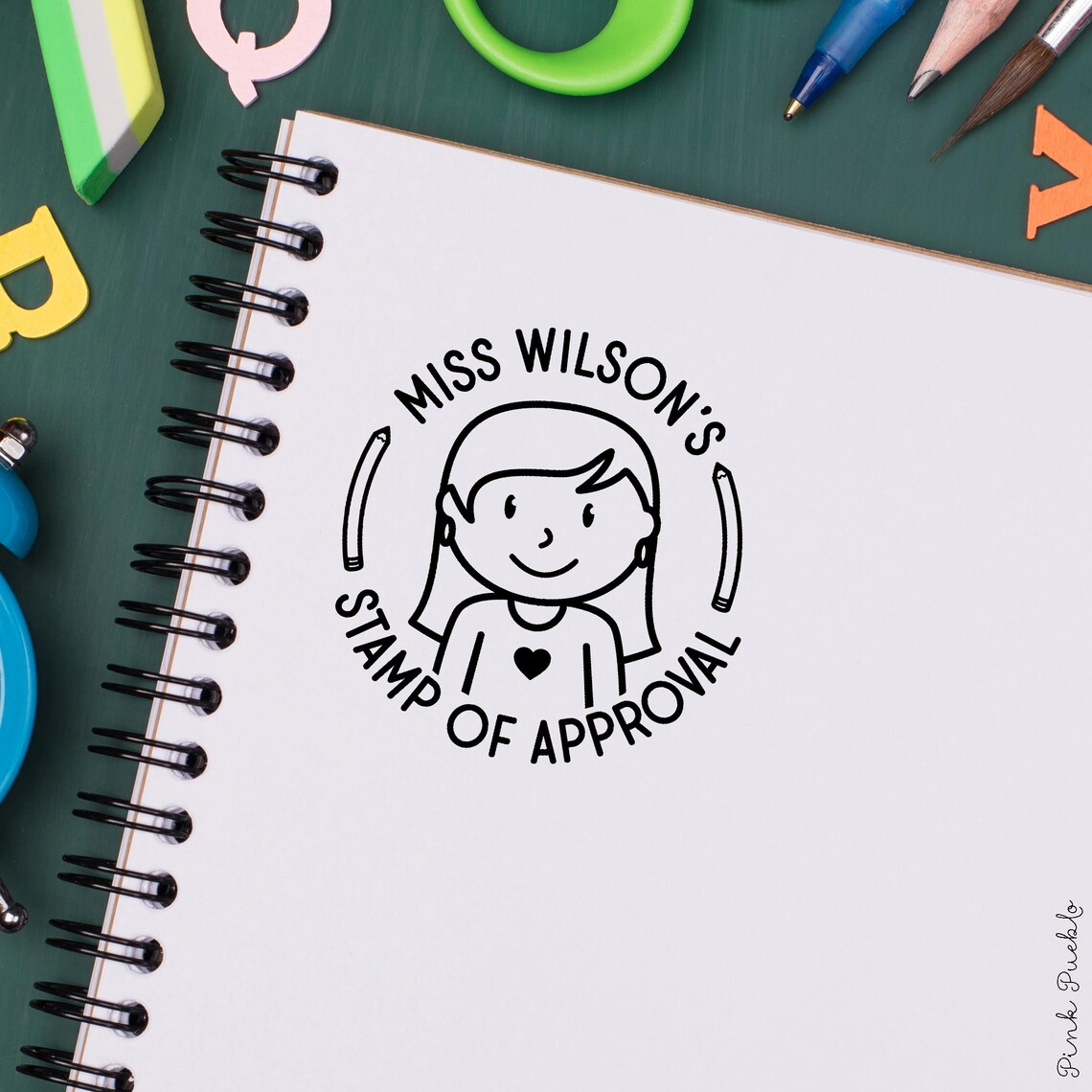 Personalized Teacher Rubber Stamp | Custom Approval Design for ...