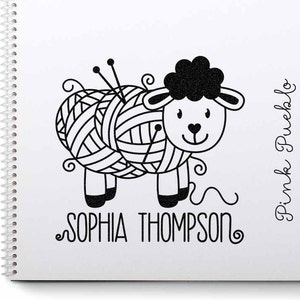 Personalized Knitting Stamp | Large Custom Knitting Label Rubber Stamp | Handmade Gift for ...
