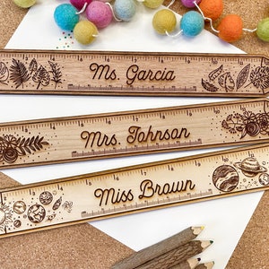 Personalized Engraved Wooden Teacher Ruler | Custom Classroom Tool for ...