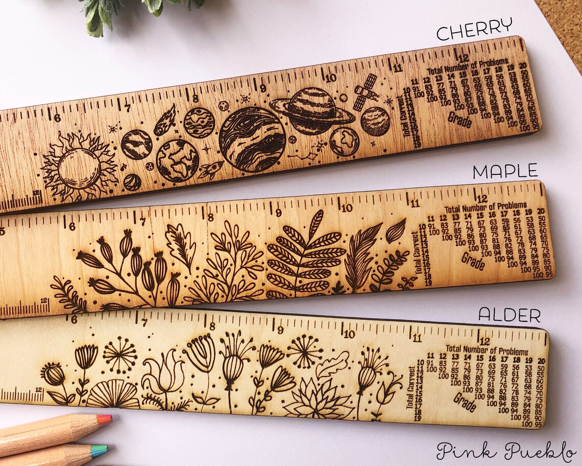 Personalized Engraved Wooden Teacher Ruler With Grading Scale | Custom ...