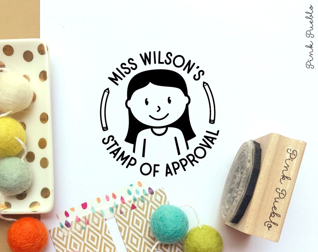 Personalized Teacher Rubber Stamp | Custom Approval Design | Classroom ...