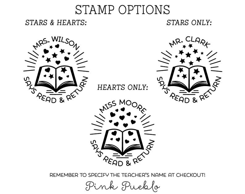 Self Inking Teacher Book Stamp | Personalized Library Design | Custom ...