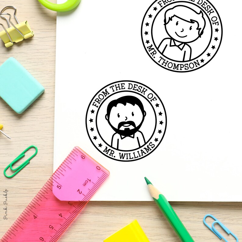 Personalized Male Teacher Rubber Stamp | Custom Classroom Appreciation ...