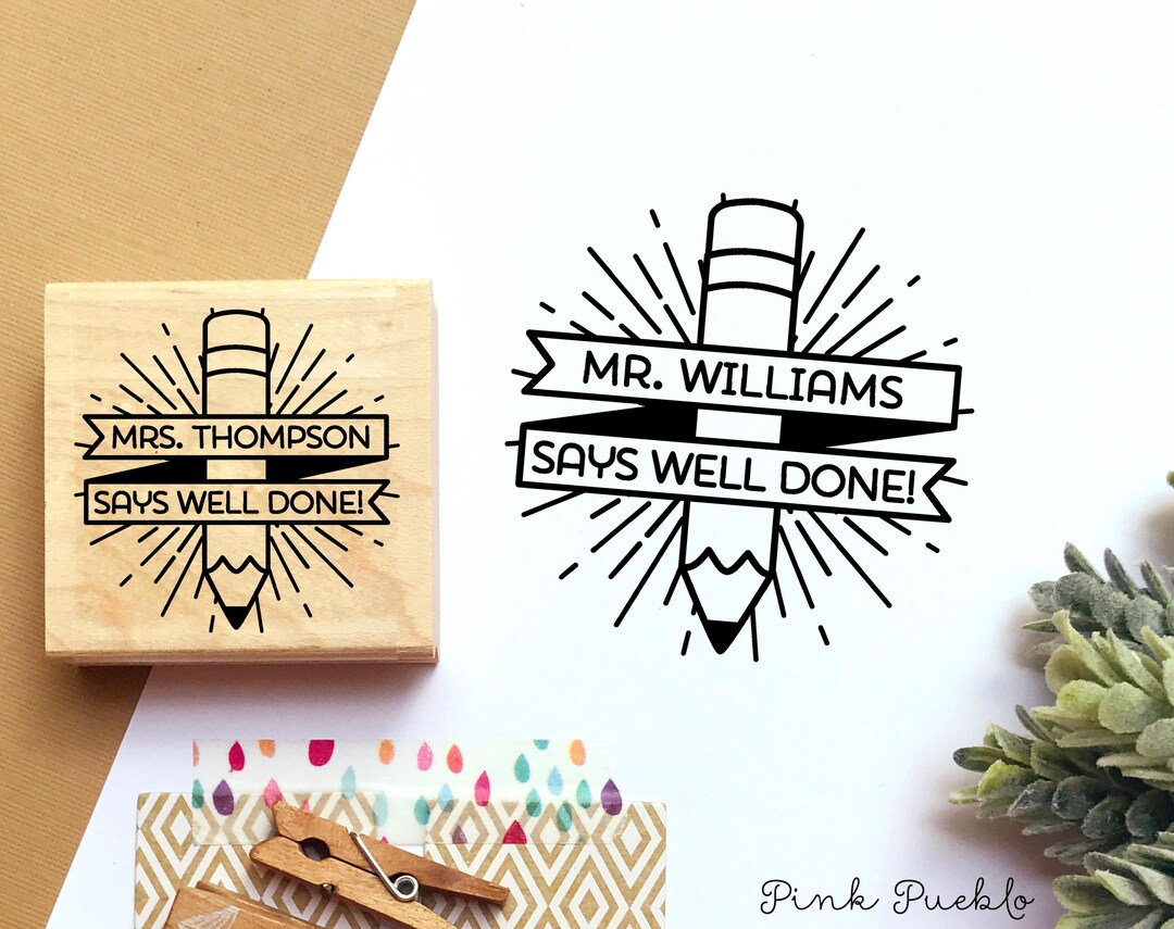 Personalized Teacher Rubber Stamp | Custom Classroom Grading Tool for ...