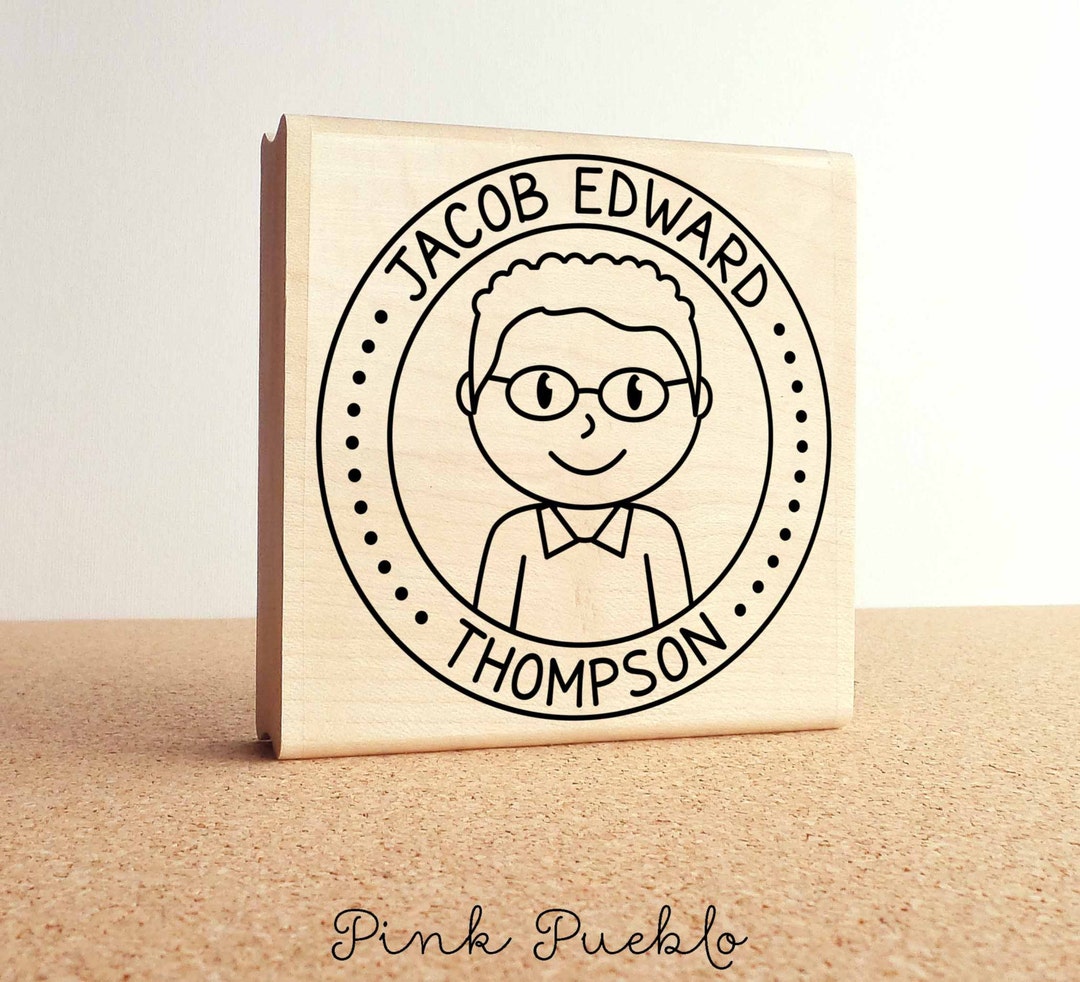 Personalized Boy Name Stamp | Custom Kids Rubber Design | Fun Birthday ...