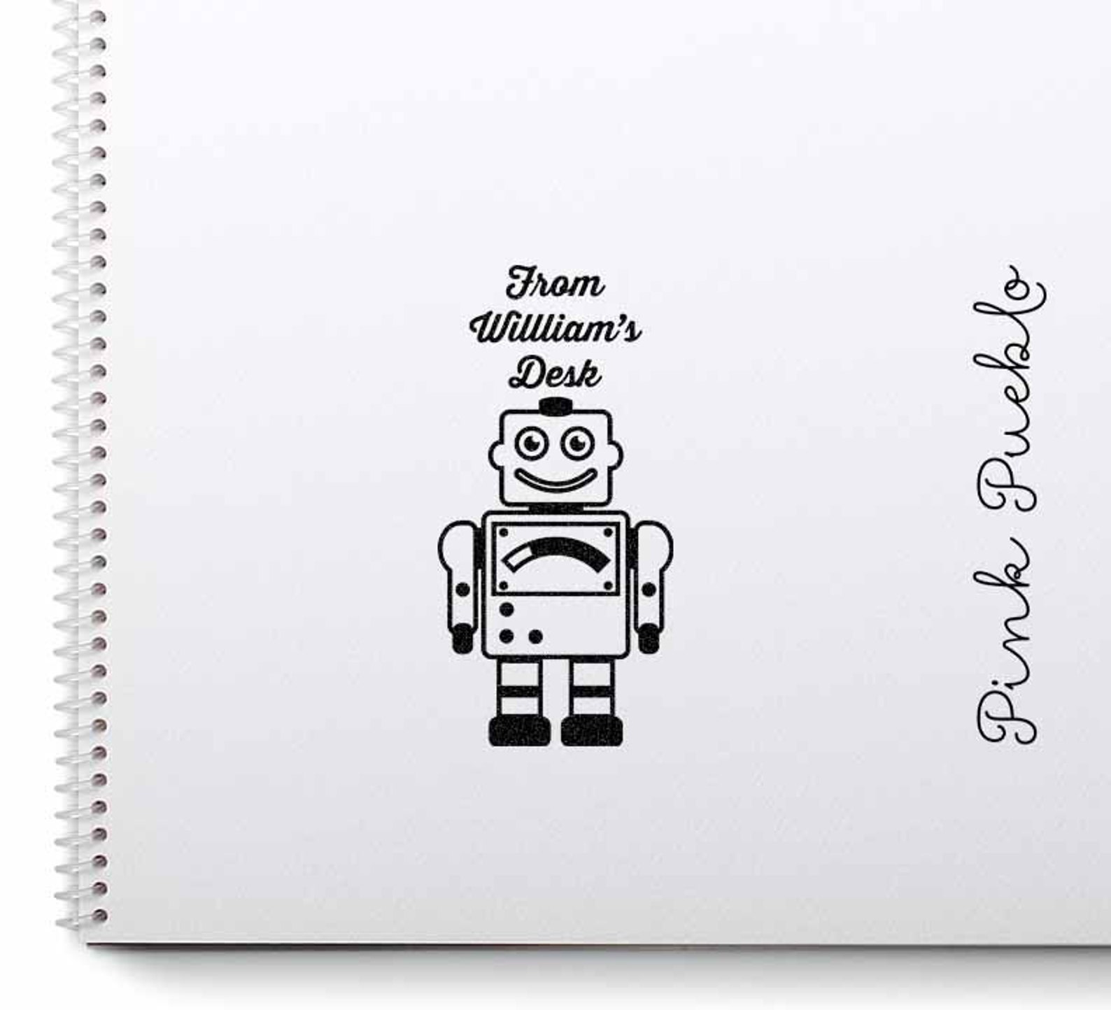 Robot Personalized Custom Rubber Stamp From the Desk Of | Etsy