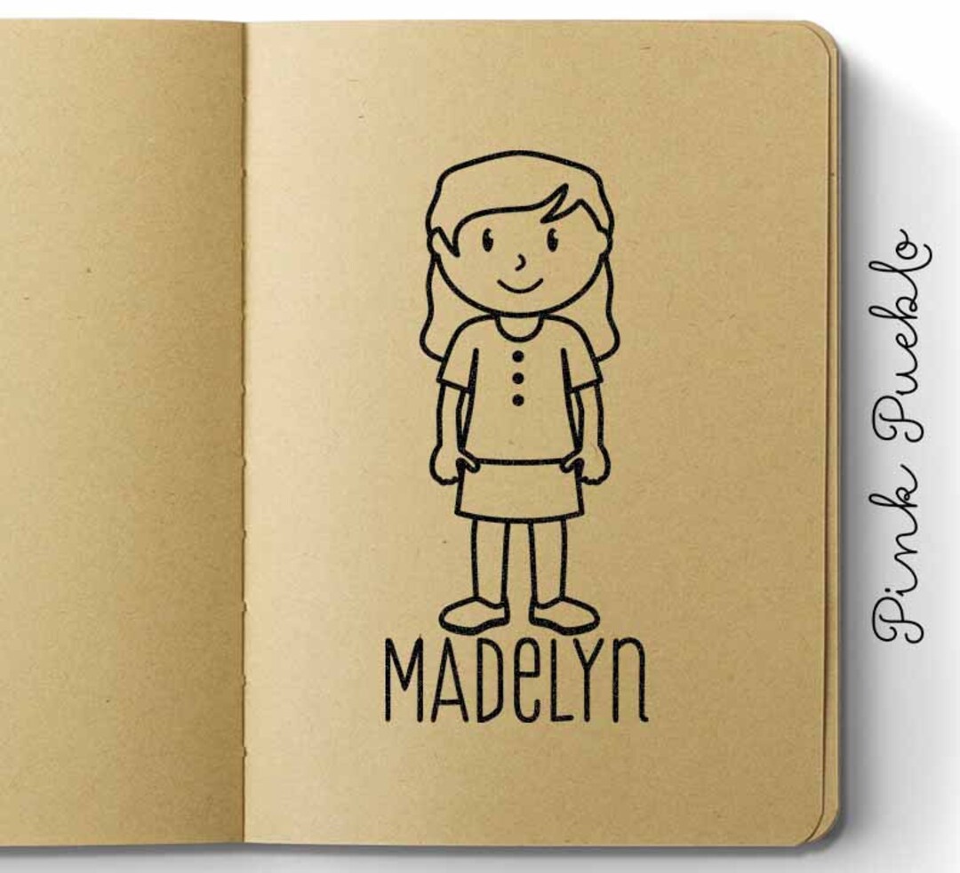 Personalized Children’s Rubber Stamp | Custom Girl Name Design | Baby ...