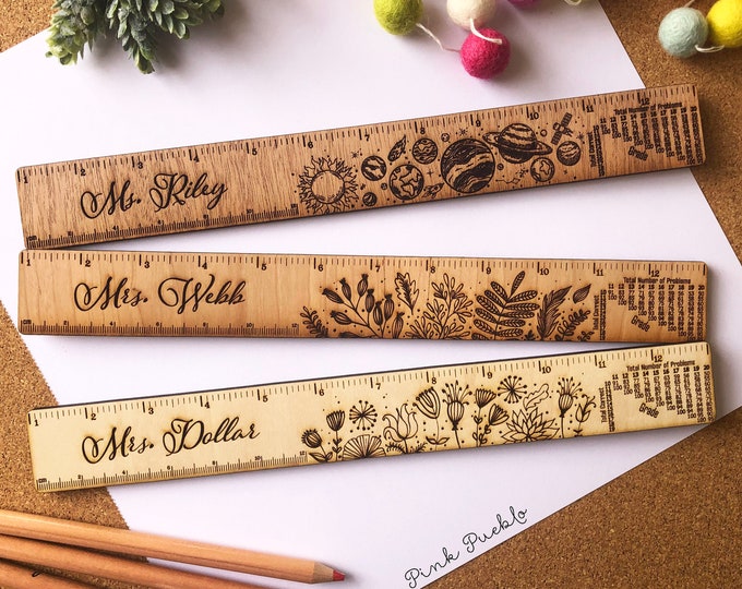 Personalized Engraved Wooden Teacher Ruler With Grading Scale ...