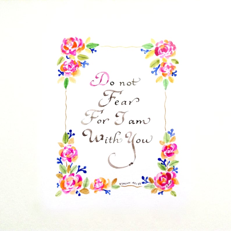 Original Bible Verse Calligraphy, Religious Art, Handwritten Bible ...