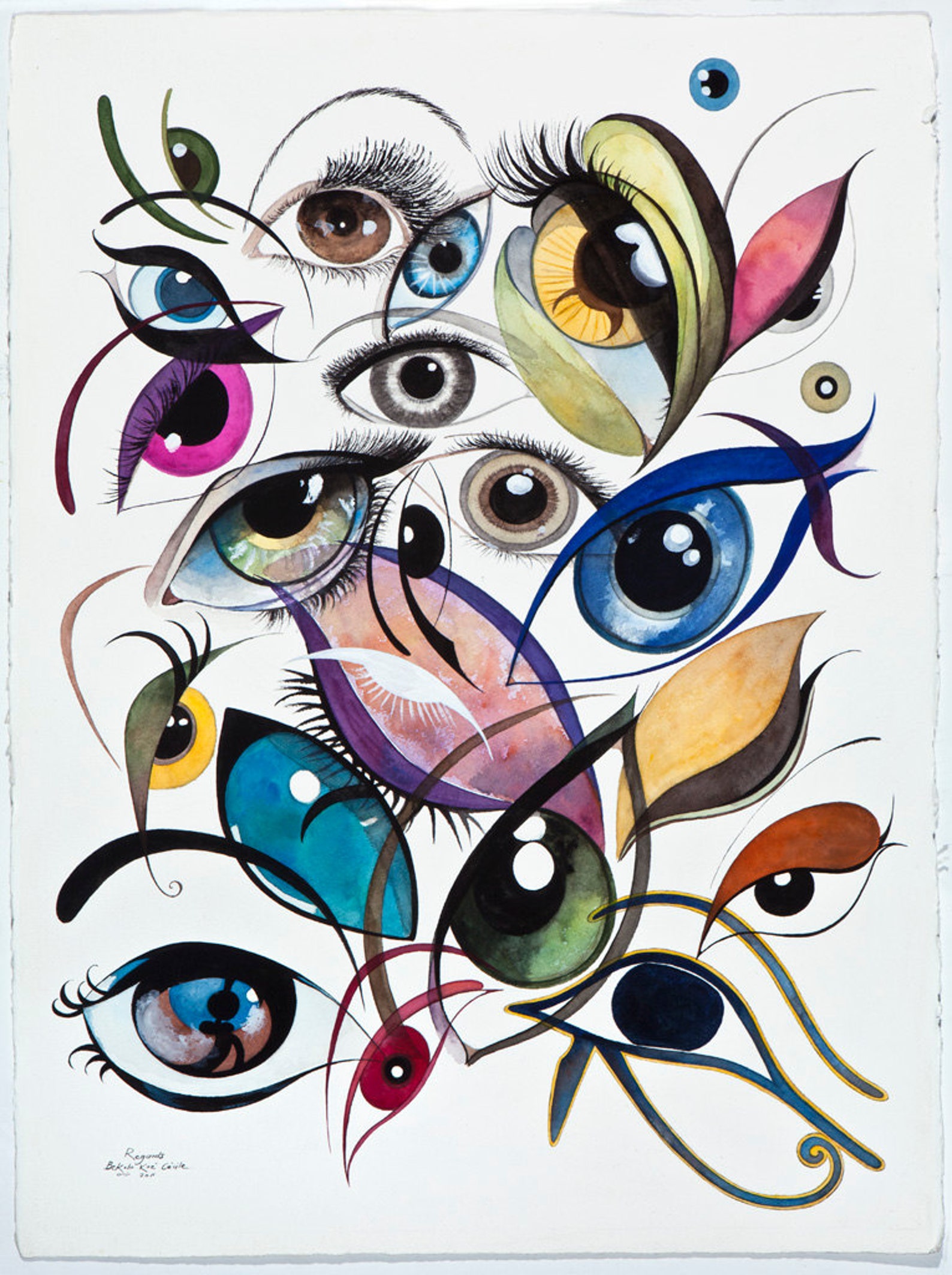 REGARDS, Eyes Painting"18x24" (45,76cm X 60,96 Cm ) Giclee Print - Etsy