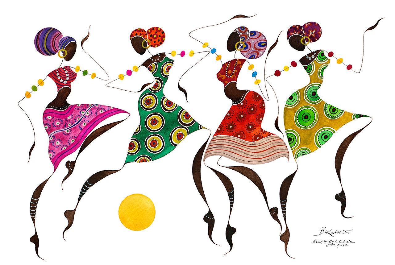 BIKUTSI 1 in a Set of 5 5" X7" (12,5 Cm X 18 Cm) Blank African Greeting ...
