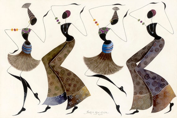 African Dancers BIKUTSI 24 in a Set of 5 - Etsy