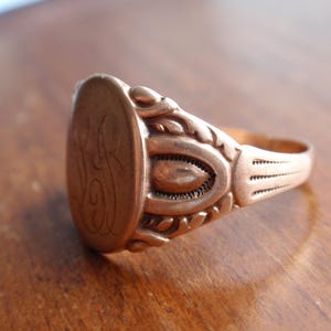Antique Signet Gold Ostby Barton Ring, Victorian Edwardian Era Monogram Band, Vintage Mans ...