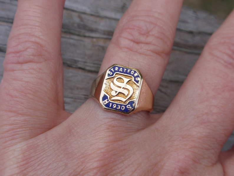 Vintage 1930s Signet Ring Art Deco High School Graduation - Etsy