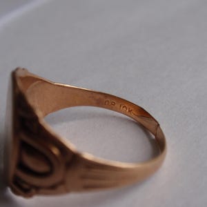 Antique Signet Gold Ostby Barton Ring, Victorian Edwardian Era Monogram Band, Vintage Mans ...
