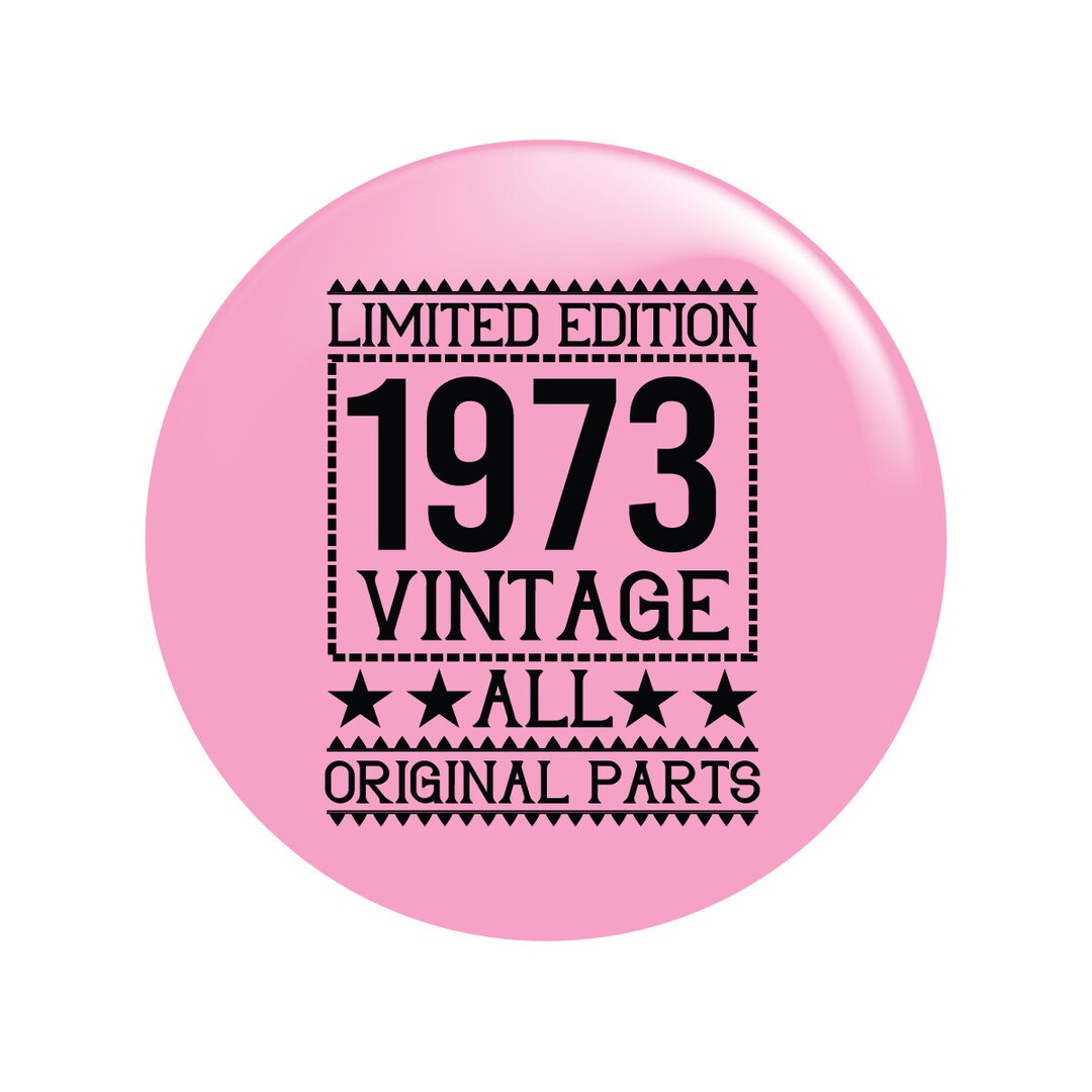 1973 Vintage All Original Parts Pink 59mm 2.5inches Funny Pin Badge - Etsy