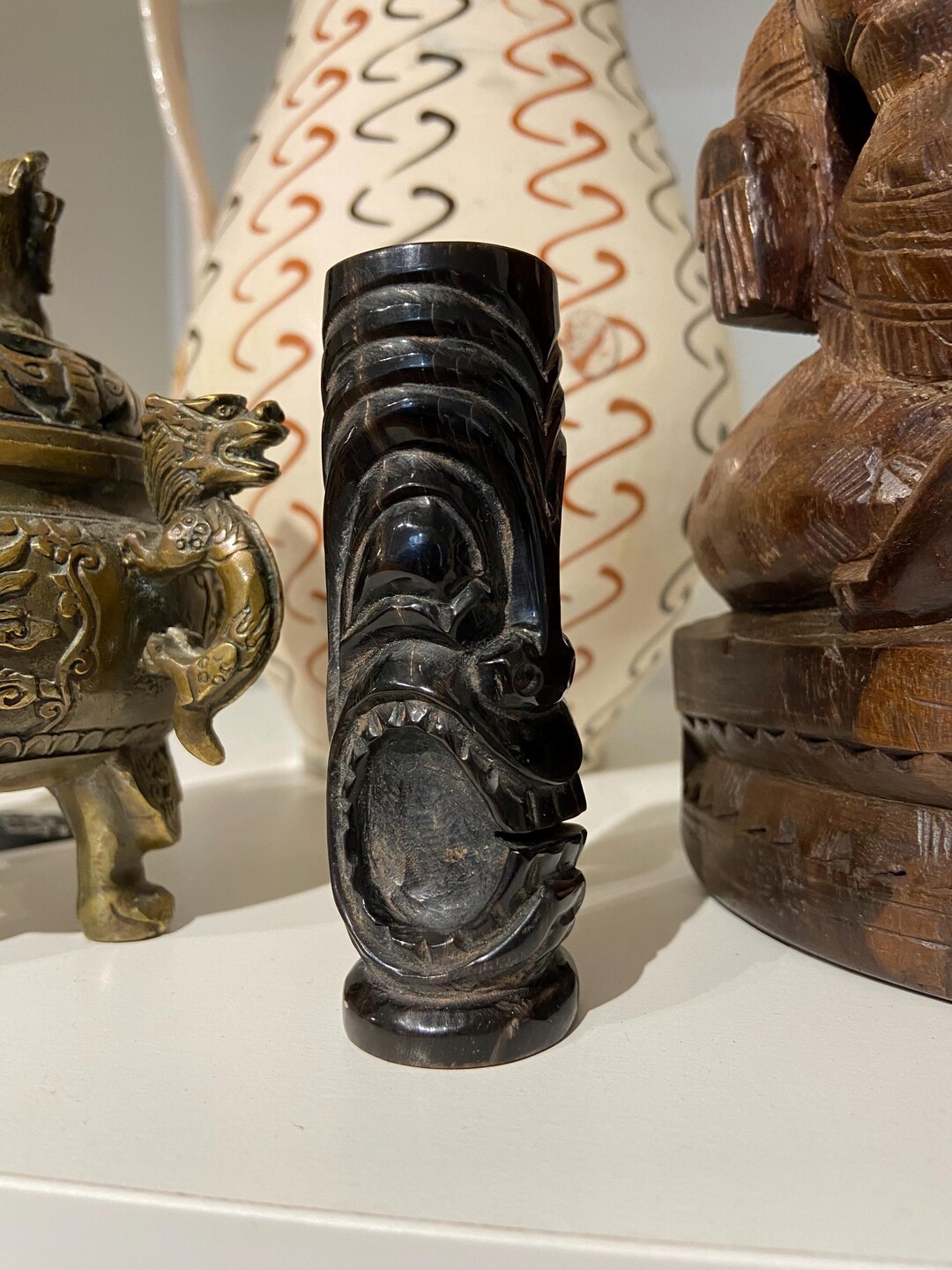 Vintage Lucky Carved Statue / Sculpture of a Polynesian Figure ...