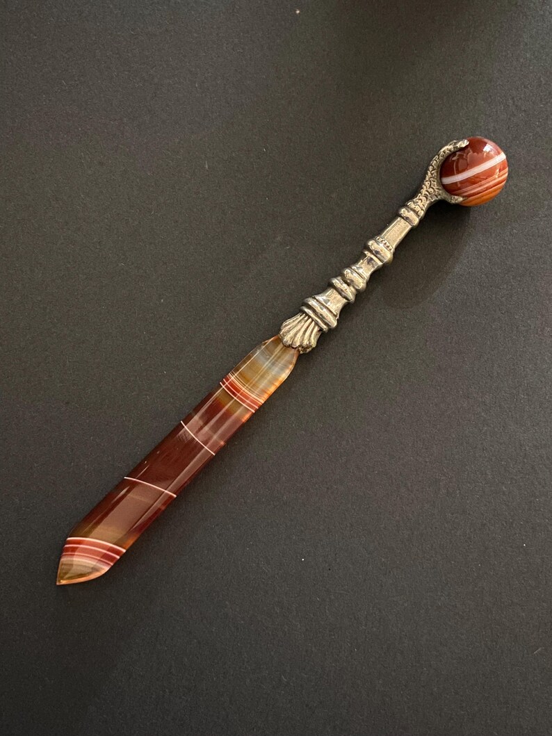 Victorian Antique Agate Ball and Claw Letter Opener or Paper Cutter ...