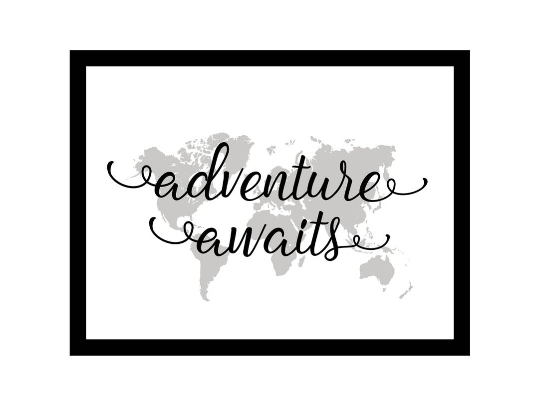 Adventure Awaits Sign, World Map, Adventure Sign, Nursery Sign, Wedding ...
