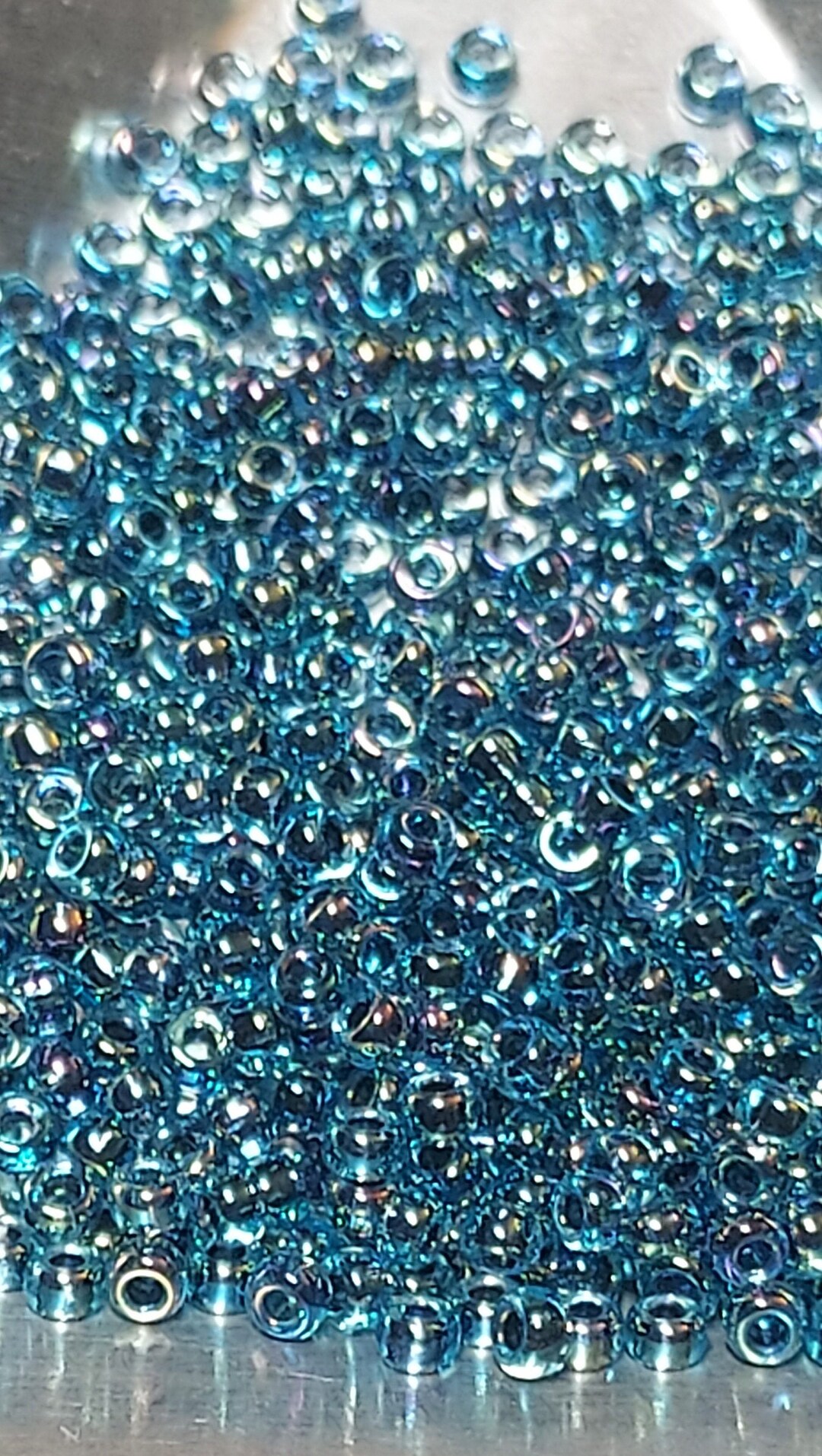 11/0 Blue Lined Aqua. 10 Gms - Etsy