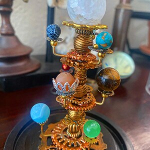 Metal Orrery Solar System Model in Glass Cloche With Wood Base - Etsy