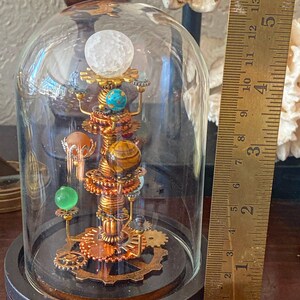 Metal Orrery Solar System Model in Glass Cloche With Wood Base - Etsy