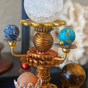 Metal Orrery Solar System Model in Glass Cloche With Wood Base - Etsy
