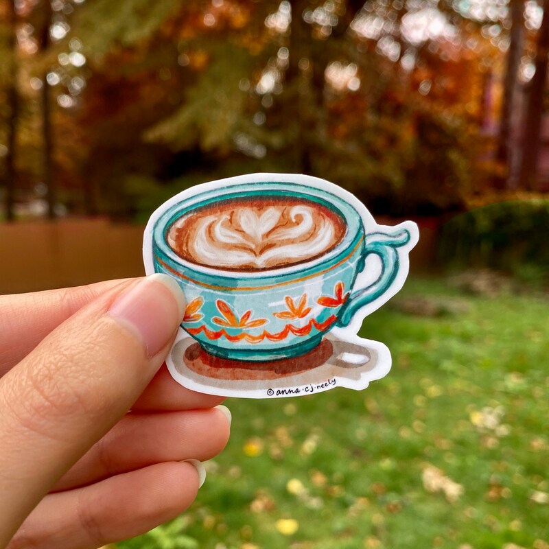 Latte Sticker - Etsy