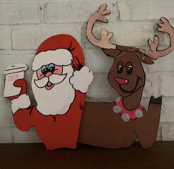 Santa and Rudolph Tree Topper FILE Digital Download - Etsy