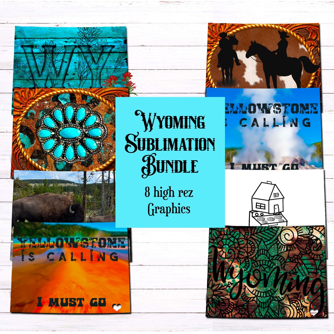 Wyoming State Sublimation Bundle 8 Digital Designs DIGITAL DOWNLOAD ...