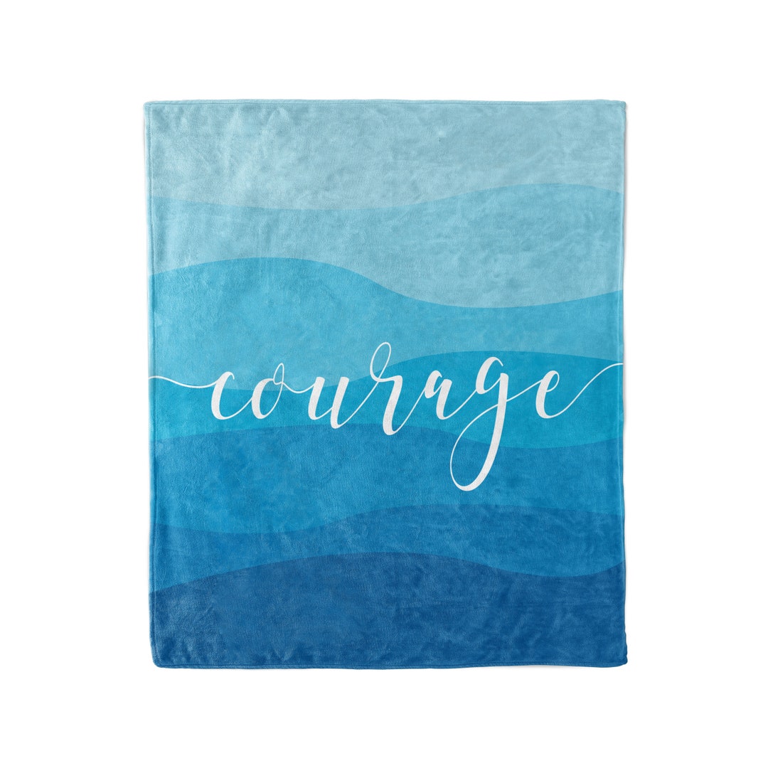 Courage Motivational Blanket, Courage Mantra Blanket, Courage Quote ...