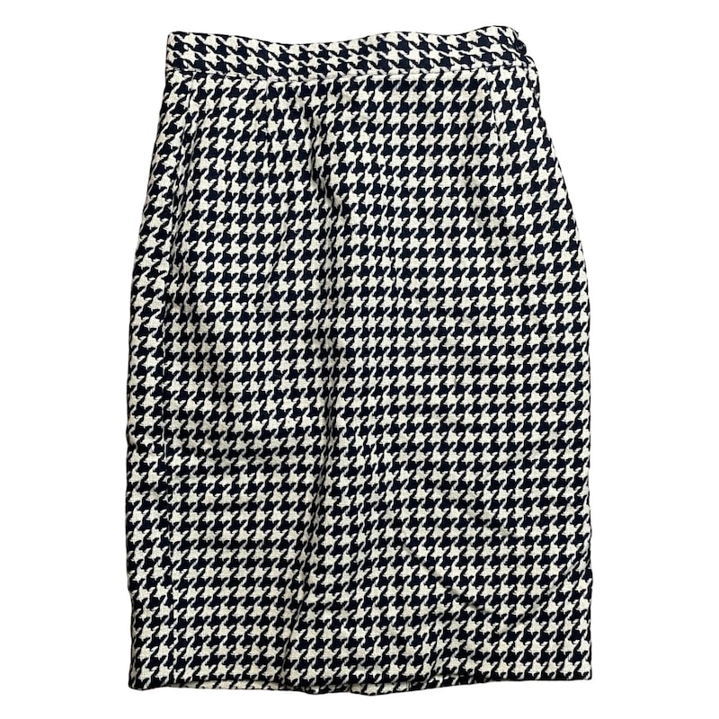 Navy Houndstooth Skirt - Etsy