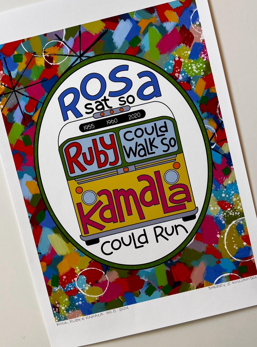 Rosa, Ruby, and Kamala No 5 2024 Hand Embellished Giclee One of a Kind ...